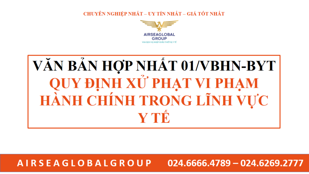 VĂN BẢN HỢP NHẤT 01/VBHN-BYT QUY ĐỊNH XỬ PHẠT VI PHẠM HÀNH CHÍNH TRONG ...