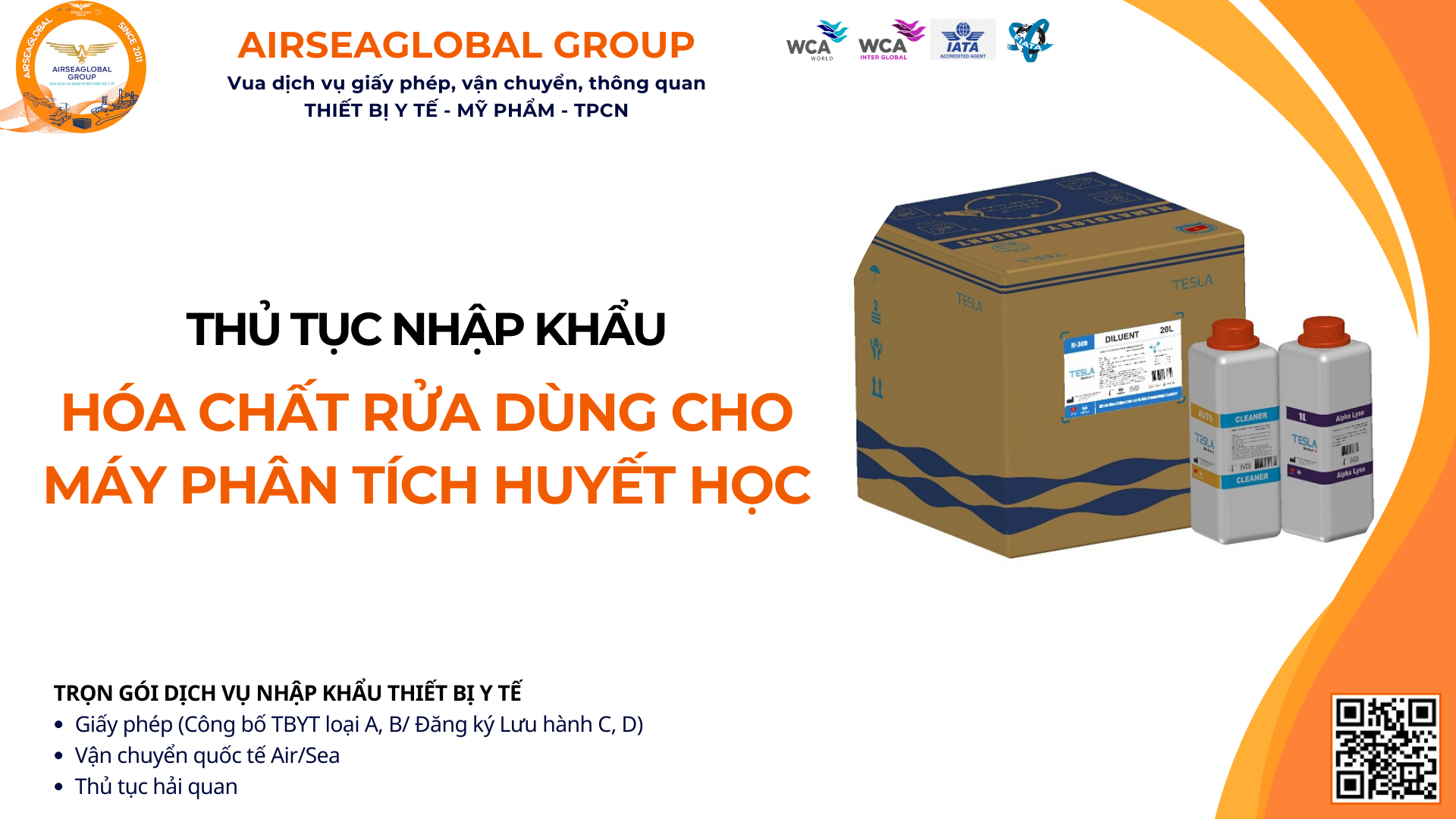 THỦ TỤC NHẬP KHẨU HÓA CHẤT RỬA DÙNG CHO MÁY PHÂN TÍCH HUYẾT HỌC MỚI NHẤT – Airseaglobal Group