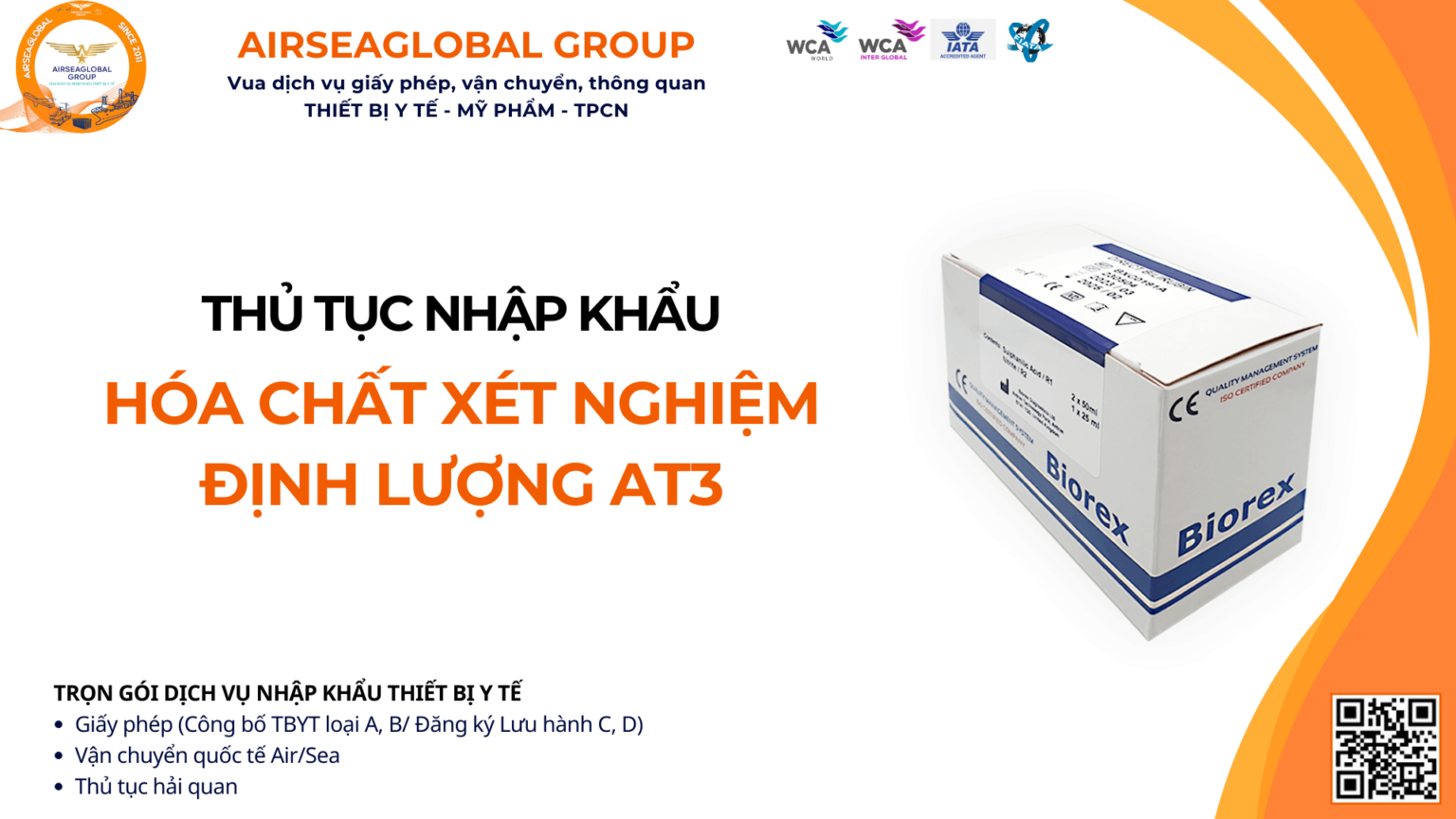 THỦ TỤC NHẬP KHẨU HÓA CHẤT XÉT NGHIỆM ĐỊNH LƯỢNG AT3 MỚI NHẤT – Airseaglobal Group